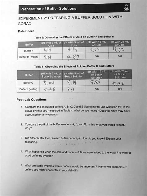 solved preparation of buffer solutions experiment 2 preparing a