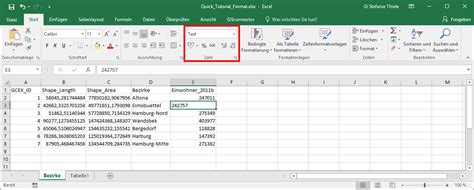 Lektion C Excel Tabellen Mit Uneinheitlichen Spaltenformatierungen