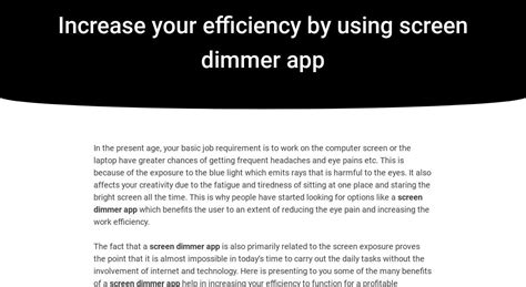 Increase Your Efficiency By Using Screen Dimmer App IrisTech