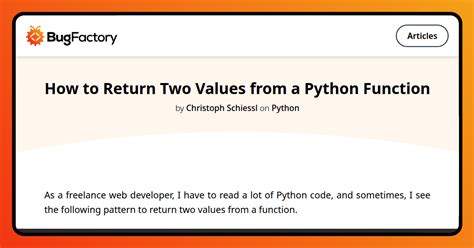 Can A Python Function Return Multiple Values If Yes How It Works At Julia Alvarado Blog