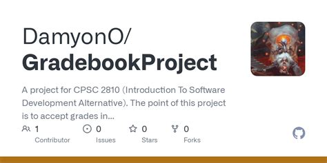 GitHub DamyonO GradebookProject A Project For CPSC Introduction To Software Development