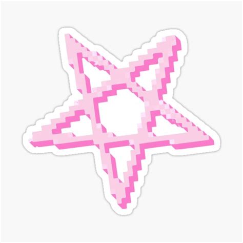 Pink Pixel Pentagram Sticker For Sale By Claire Mcculley Redbubble