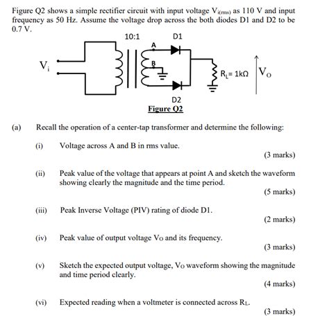 Solved Figure Q Shows A Simple Rectifier Circuit With Input Chegg
