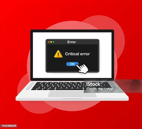 시스템 오류 벡터 아이콘 실패 Pc 인터페이스 오류 메시지 컴퓨터 창 경고 팝업 건강관리와 의술에 대한 스톡 벡터 아트 및 기타 이미지 건강관리와 의술 경고 기호