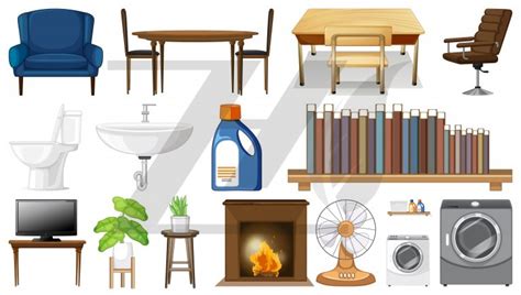 دانلود وکتور مبلمان منزل و تجهیزات آشپزخانه دانلود رایگان فایل لایه باز، Psd، وکتور، لوگو و موکاپ
