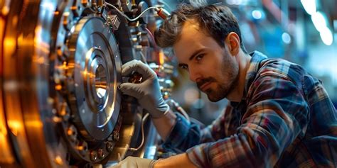 Researcher In A Laboratory Studying Particle Accelerator For Highenergy
