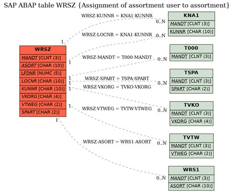 Sap Abap Table Wrsz Assignment Of Assortment User To Assortment Sap The Best