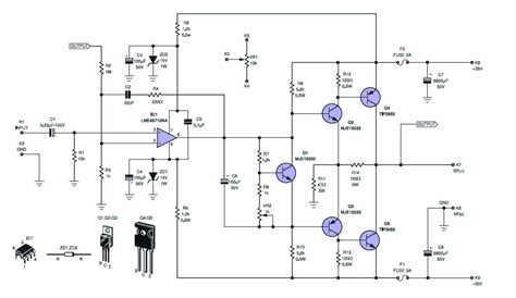 50w Ocl Main Amplifier Using Lf351 2n3055 Mj2955 Pcb Artofit