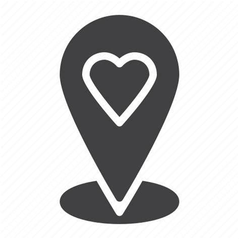 Heart Location Map Pin Pointer Icon