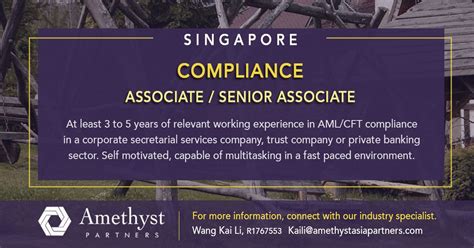 Amethyst Partners On Linkedin Associate Seniorassociate Compliance Aml Cft