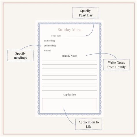 Mass And Homily Journal Catholic Mass Notes Etsy