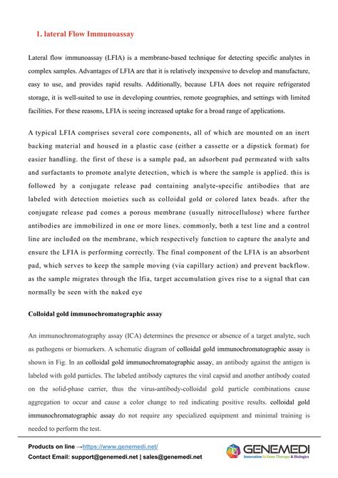 Genemedi Lateral Flow Immunoassay Pdf Chemistry Science