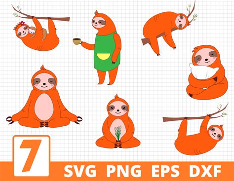Sloth Svg Bundle Lazy Sloth Bear Vector Sloth Print By Svgocean Thehungryjpeg