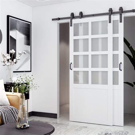 Provincial 8 Lite Design Single Track Bypass Hardware Barn Door Kit Renin Bypass Barn Door
