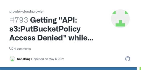 Getting Api S3putbucketpolicy Access Denied While Creating S3bucket