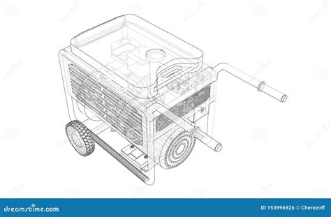 Outline Portable Gasoline Generator Vector Stock Vector Illustration Of Generator Outage