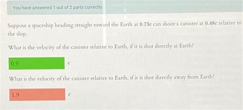 Solved You Have Answered 1 Out Of 2 Parts Correctly Suppose