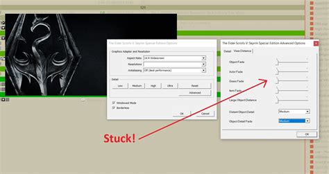 Skyrim Launcher View Distance Sliders Stuck Mo2 User Technical
