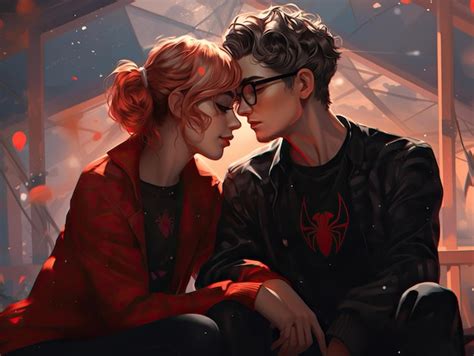 Premium Ai Image Cute Couple Kissing In Romantic Mood Hd K Wallpaper Illustration