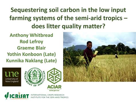 Sequestering Soil Carbon In The Low Input Farming Systems Of The Semi Arid Tropics Does Litter
