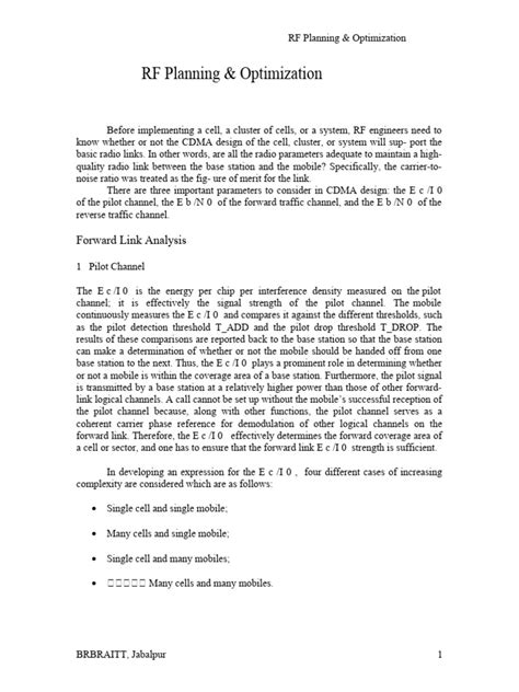 10rf Planning And Optimization In Cdma Network Pdf Radio Computer Engineering