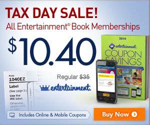 Free Savings With Entertainment Books 4 17 14 Only Coupon Book