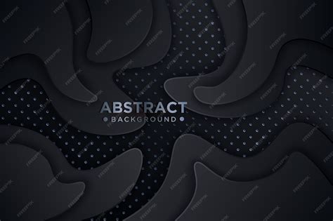 Premium Vector Black Paper Cut Background Abstract Realistic Papercut Decoration With Wavy Layers