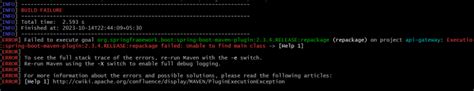 Failed To Execute Goal Orgspringframeworkboot Spring Boot Maven Plugin Release Repackage