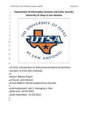 Poquiz Blessie IS ON Lab Docx UTSA IS Lab Blessie A Poquiz Wop Page Of