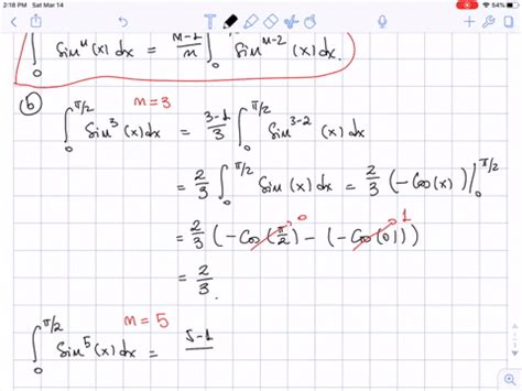 SOLVED a Use the reduction formula in Example to show that π sin n x d x n n