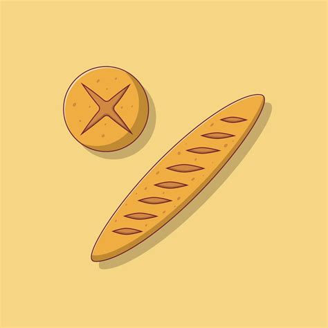Ilustración De Icono De Vector De Baguette De Pan Con Contorno Para