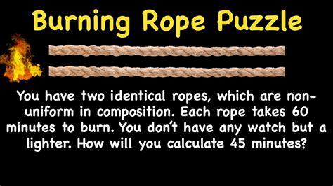 Burning Rope Puzzle Youtube