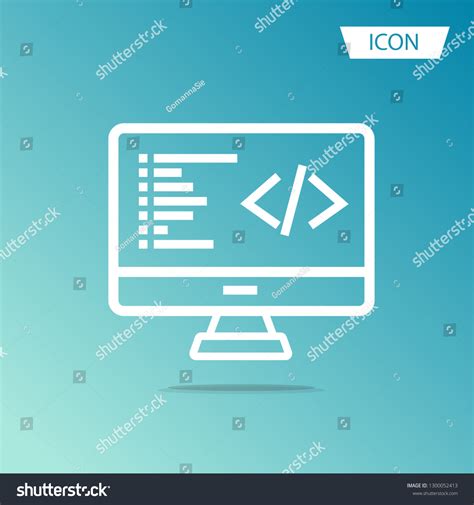 Coding Icon Vector Coding Computer Isolated Stock Vector Royalty Free
