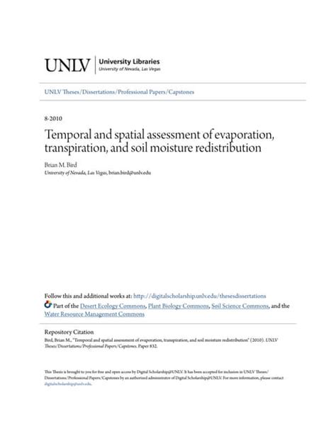 Temporal And Spatial Assessment Of Evaporation Transpiration An Pdf
