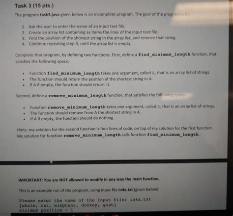 solved task 3 15 pts the program task3 java given below