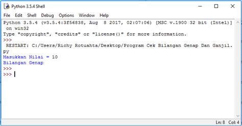 Program Cek Bilangan Ganjil Dan Genap Menggunakan Python Ayo Siap
