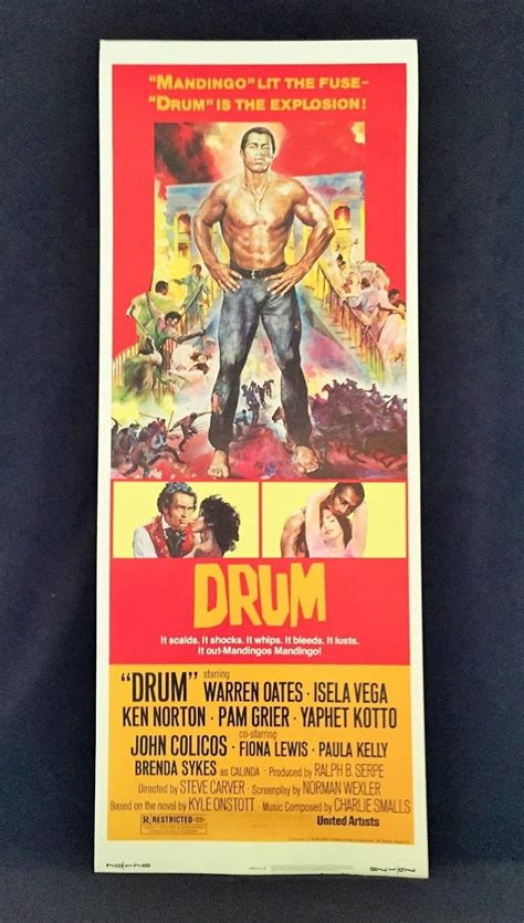 Original 1976 Drum Movie Poster 14 X 36 Ken Norton Pam