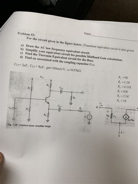 Solved Name Problem 2 For The Circuit Given In The Figure