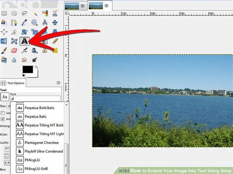 how to extend your image into text using gimp with pictures