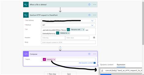 solved when a file is deleted in sharepoint get path of power