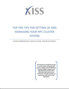 Top Ten Tips For HPC Cluster Management X ISS