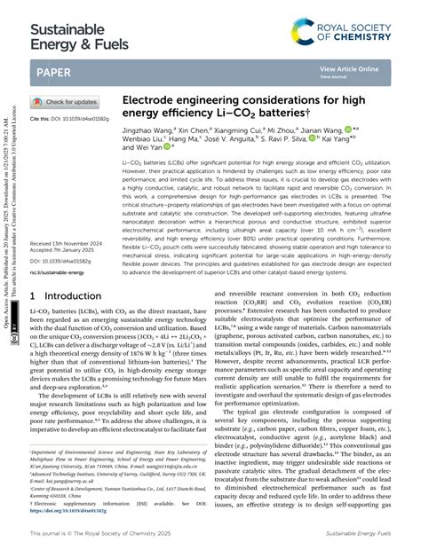 Pdf Electrode Engineering Considerations For High Energy Efficiency