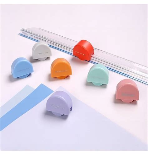 Nocitta 회전식 종이 트리머 7가지 유형의 커팅 헤드가 있는 다기능 스크랩북 도구 7 In 1 커터 티몬