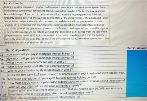 Solved Read Part C After Tax And Solve For All Part C Chegg Com
