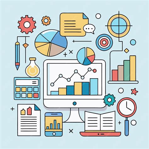 Business Analysis Charts Graphs And Data On Computer Screen With Other Business Related Items