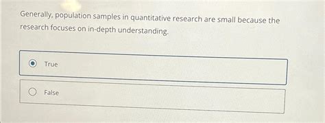 Solved Generally Population Samples In Quantitative