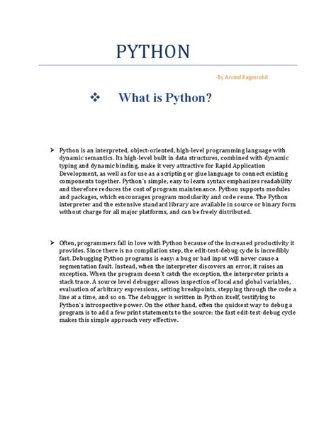 python by arvind rajpurohit pdf python programming language