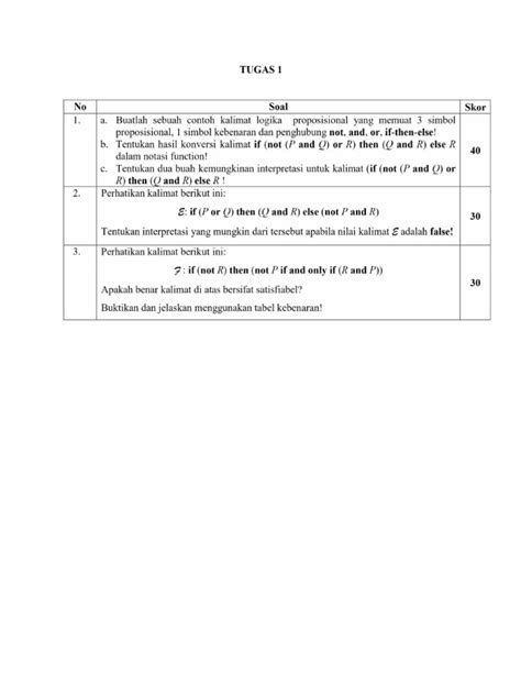 Tugas 1 Logika Informatika Msim4103 Pdf
