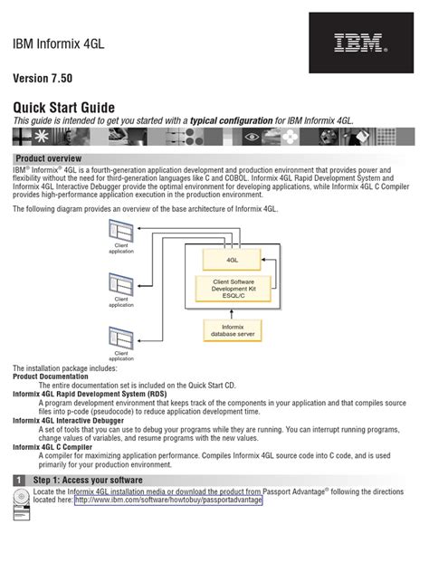 Ibm Informix 4gl V750 Quick Start Guide Pdf Documentation Compiler