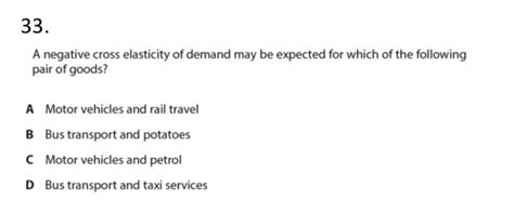 Solved A Negative Cross Elasticity Of Demand May Be Chegg Com